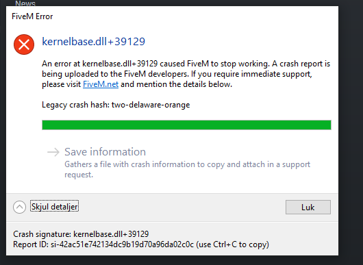"kernelbase.dll+39129" PLEASE HELP ME - FiveM Client Support - Cfx.re Community