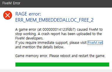 Err_mem_embeddedalloc_free_2 - FiveM Client Support - Cfx.re Community