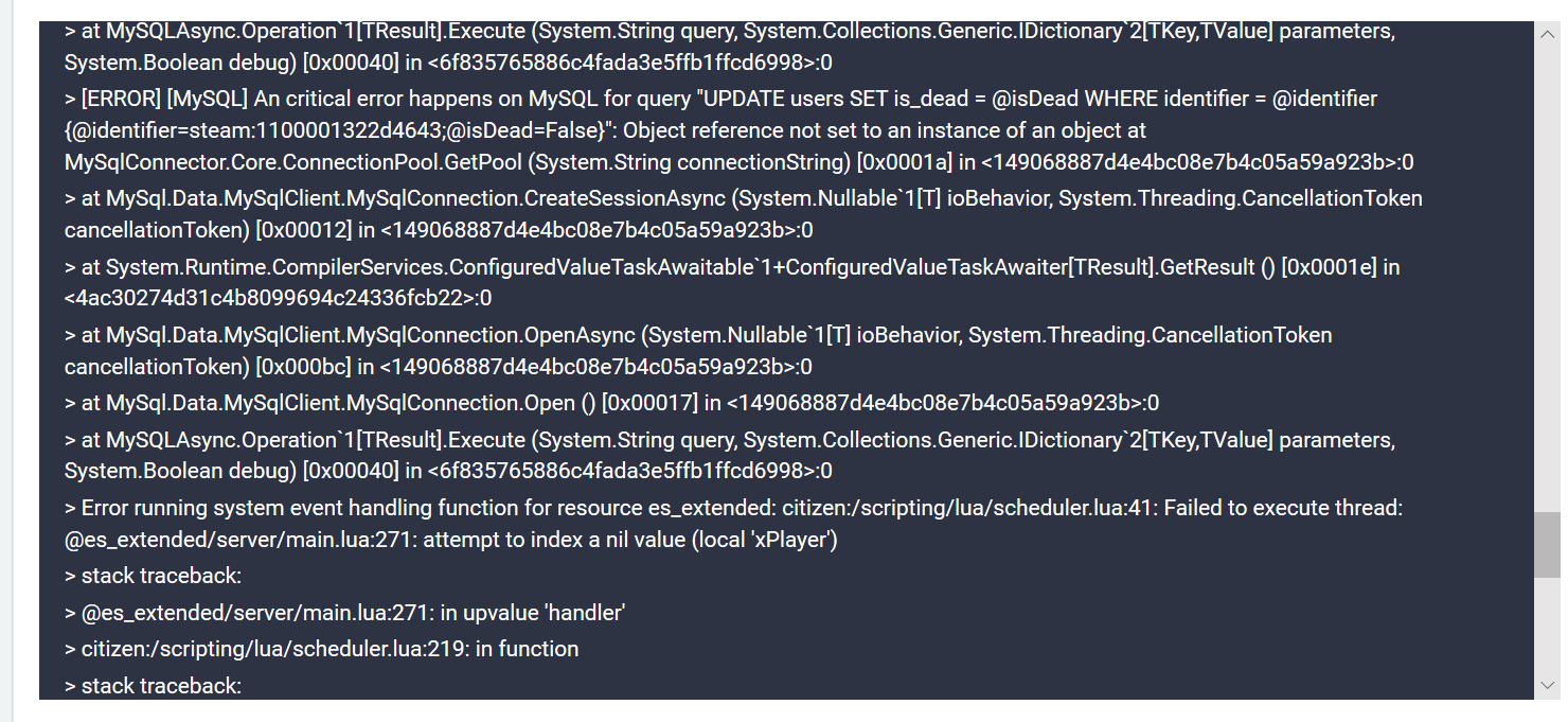 MySQL Error with /register or esx_identity - ES/ESX - Cfx.re Community
