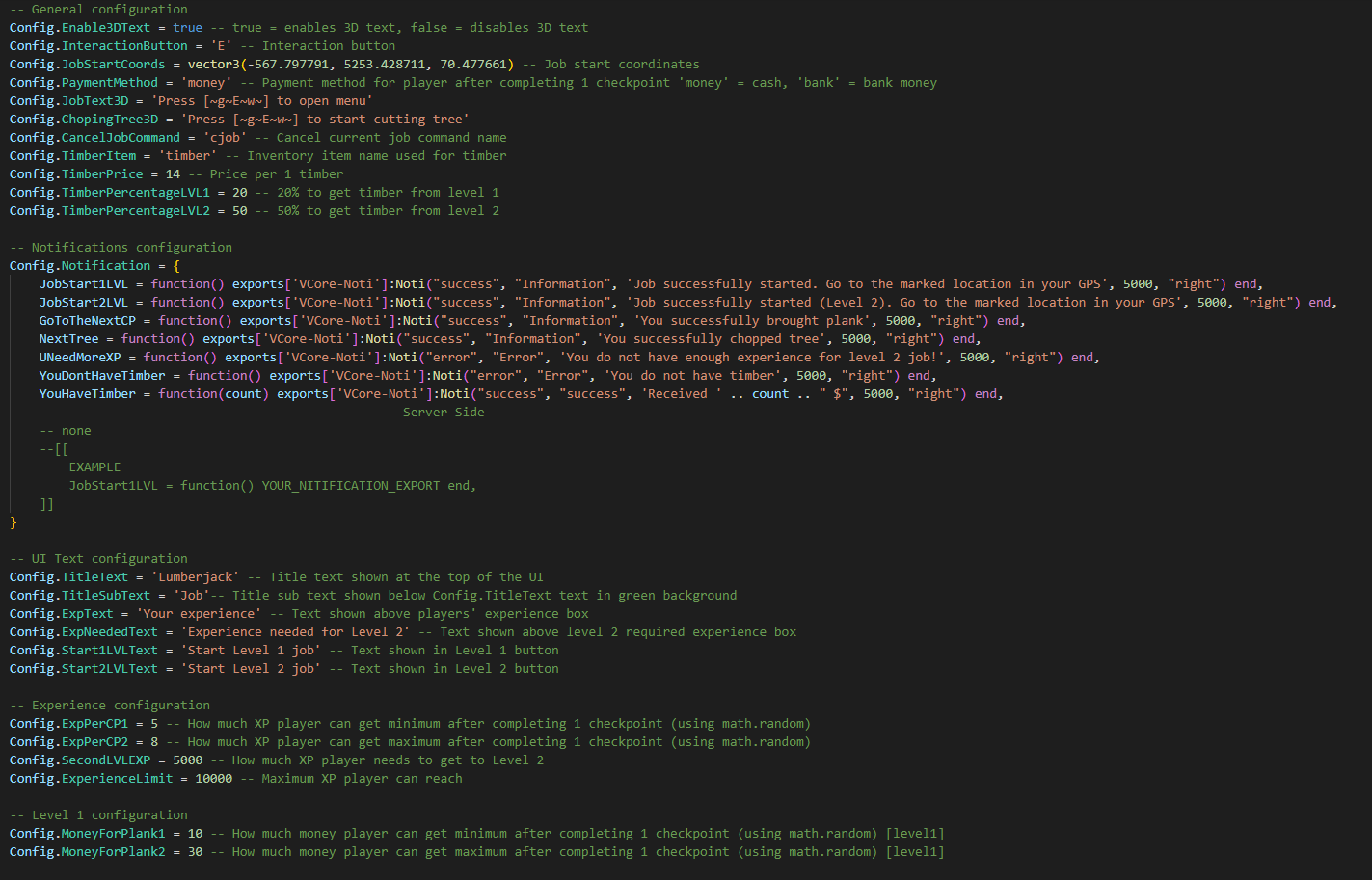 [PAID] [ESX] Visual Core Lumberjack (Experience & Level system) - FiveM Releases - Cfx.re Community
