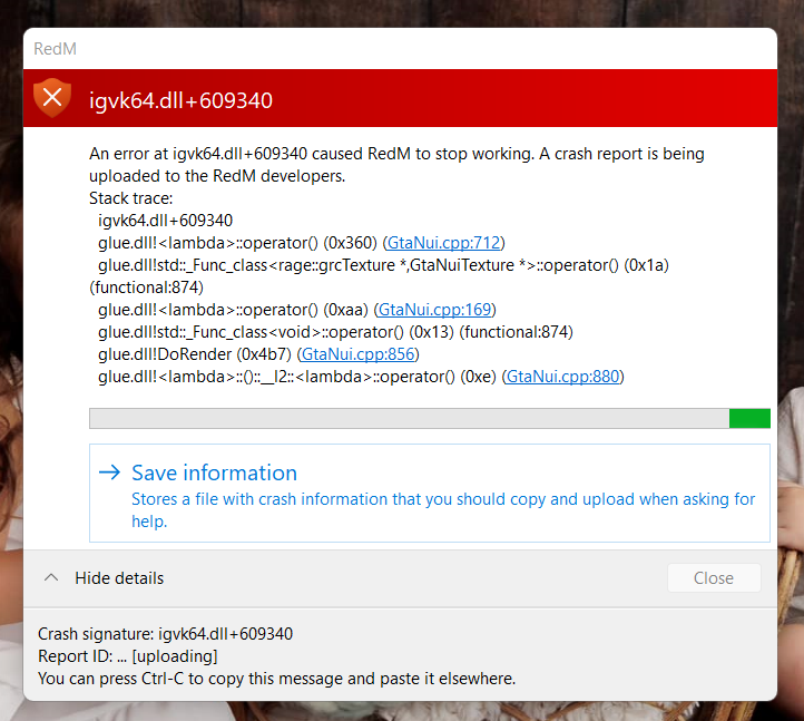 RedM Crashed before being able to view the menus - RedM Client Support ...