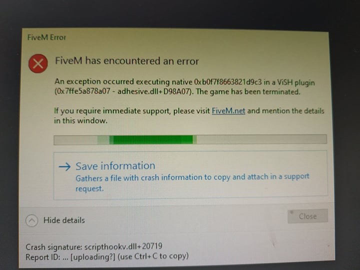 FiveM crashes when the server is connected - FiveM Client Support - Cfx ...