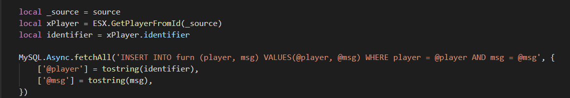 [MySQL] Syntax Problem - Discussion - Cfx.re Community