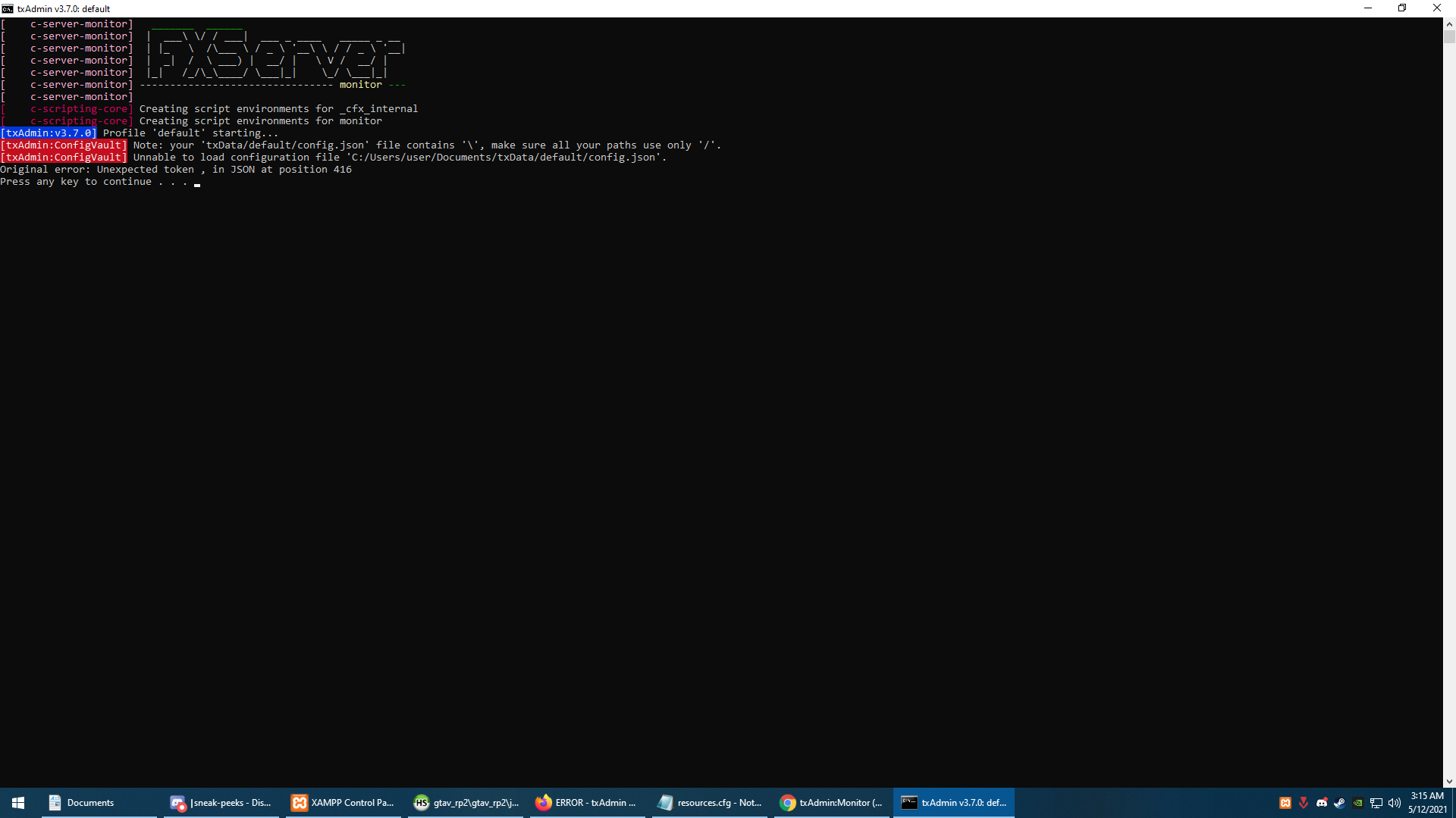 txAdmin:Monitor (FXServer is not responding. HB Failed) - Server ...