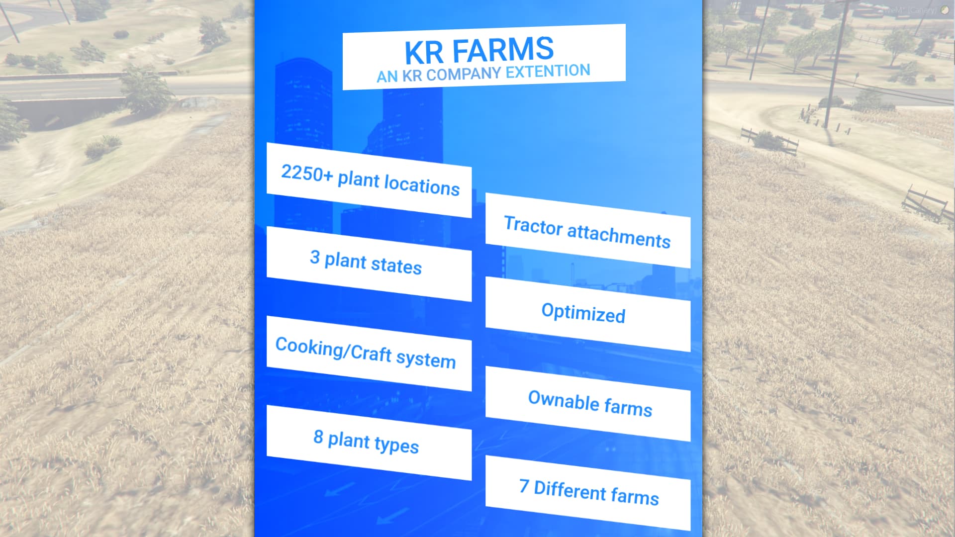 [ESX] [PAID] kr_farms | 2250+ planting spots | Ownable farms - FiveM Search