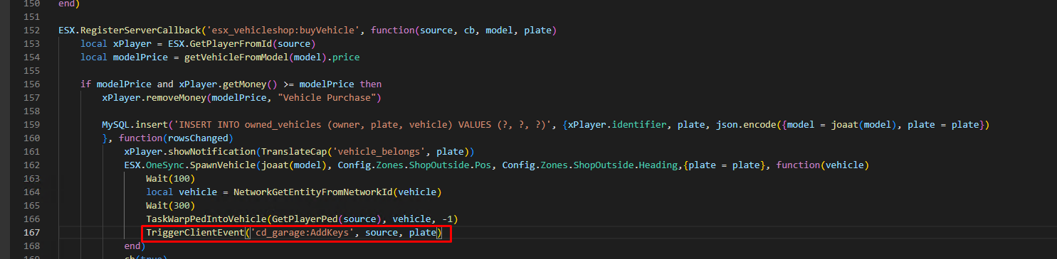 Getting nil to xplayer.source when spawning a car to give keys using cd_garage - Server ...