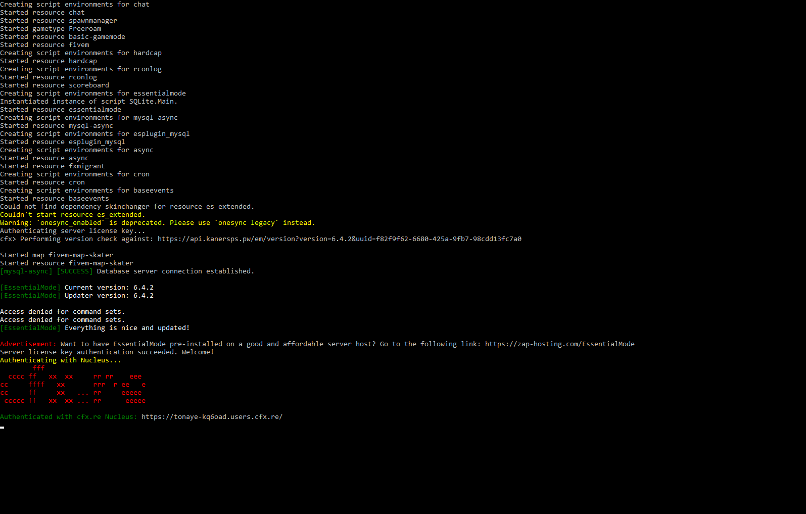 Es_extended will not start - ES/ESX - Cfx.re Community