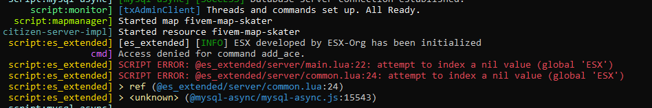 Script error esx identity/server/main.lua152 attempt to call a nil value (field ...