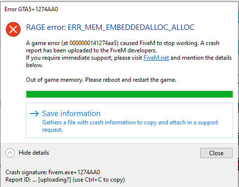 Fivem out of game memory - FiveM Client Support - Cfx.re Community