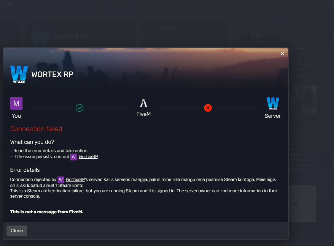 FiveM two linked steam accounts - FiveM Client Support - Cfx.re Community
