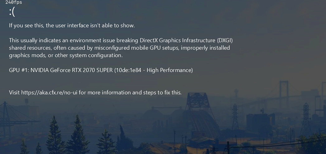 If you see this, the user interface isn’t able to show - FiveM Client ...