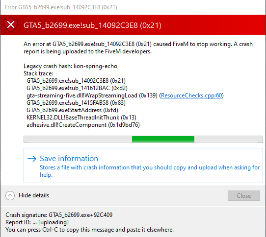 FiveM crash on server loading screen while joining server - FiveM Client Support - Cfx.re Community