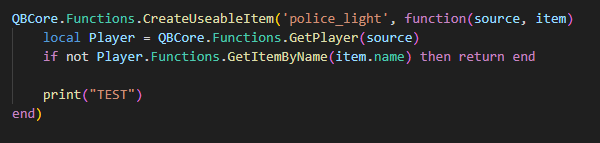 Why is this useable item not working? - QBCore - Cfx.re Community