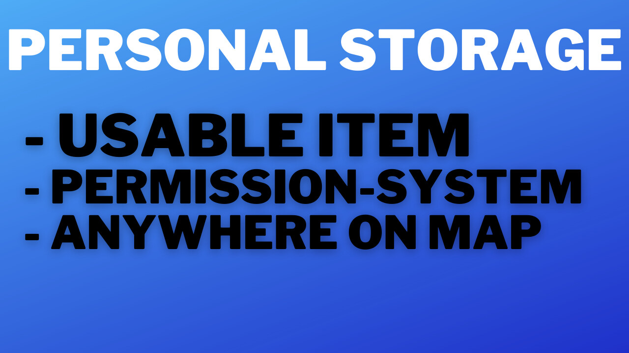 [Paid-RELEASE] [ESX] Personal storage - FiveM Releases - Cfx.re Community