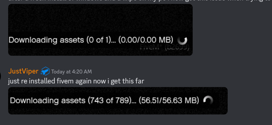 Downloading assets (0 of 1)... (0.00/0.00 mb (Really desperate for any advice as i have tried ...
