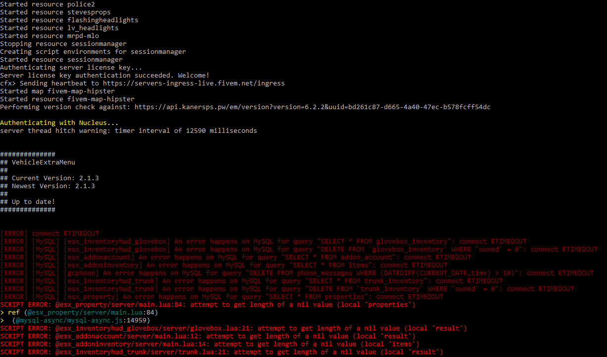 MySQL error: connect ETIMEDOUT - Resource Support - Cfx.re Community