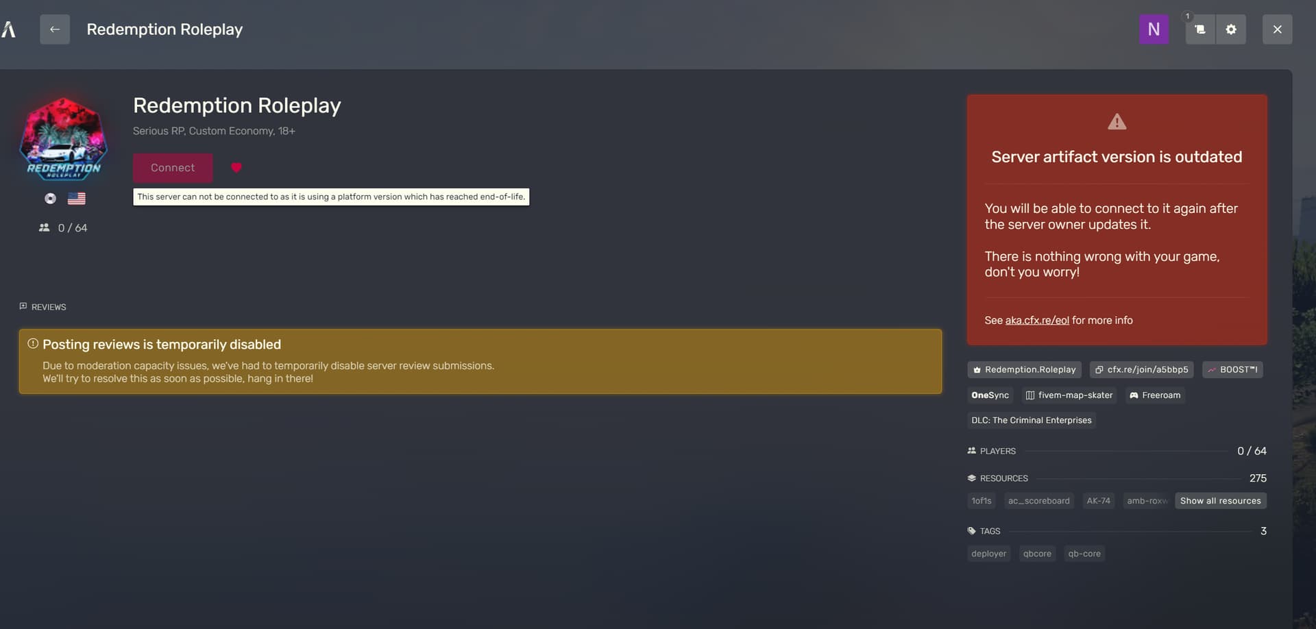 Early Exit crash report. - FiveM Client Support - Cfx.re Community