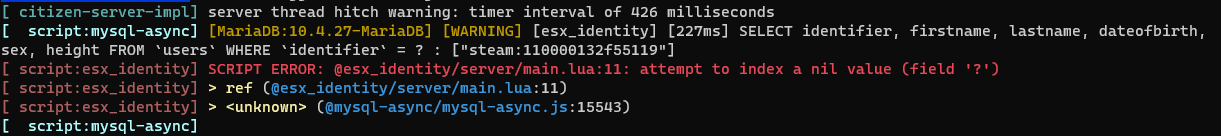 "Users" table empty - ES/ESX - Cfx.re Community