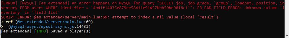MySQL error when launching - ES/ESX - Cfx.re Community