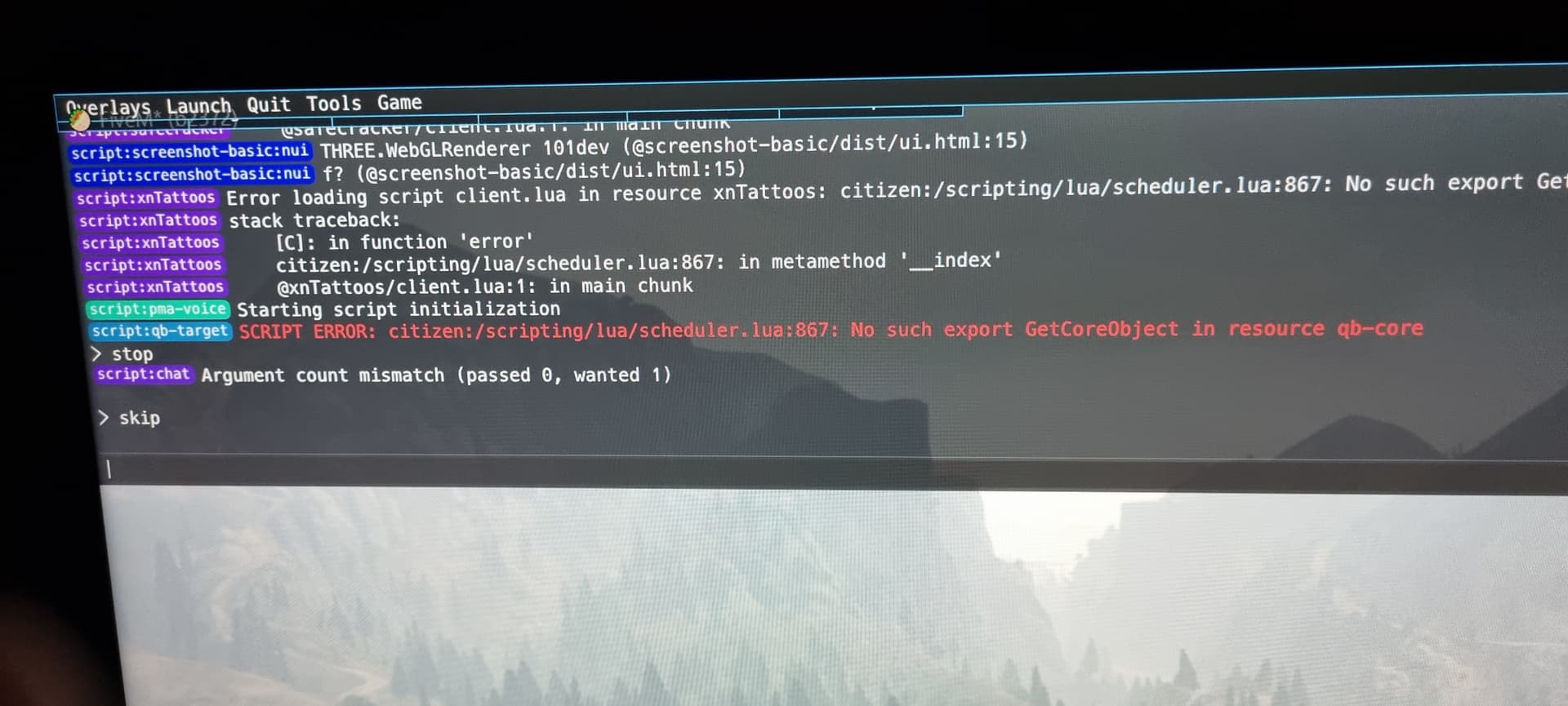 I keep getting the below error, qb-core is freshly installed on the ... I keep getting the below error, qb-core is freshly installed on the ...