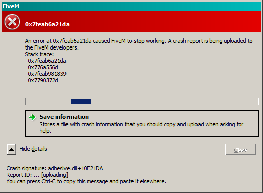 Problem NOT SOLVED. FiveM Crashing during/after loading. - FiveM Client ...
