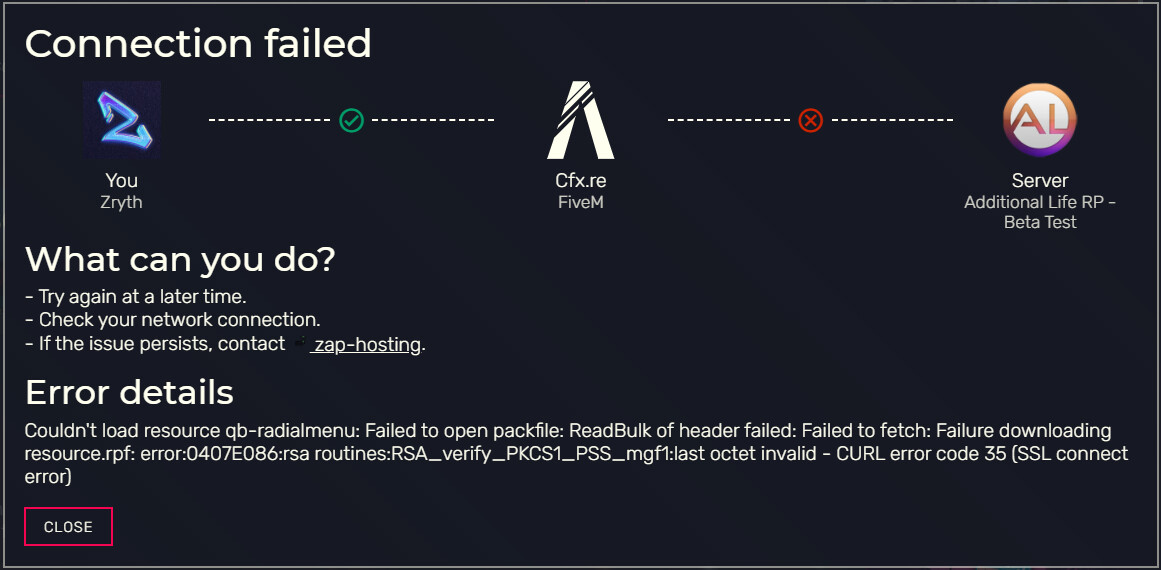 Server list query returned an error - CURL 35 - Server Discussion - Cfx.re Community