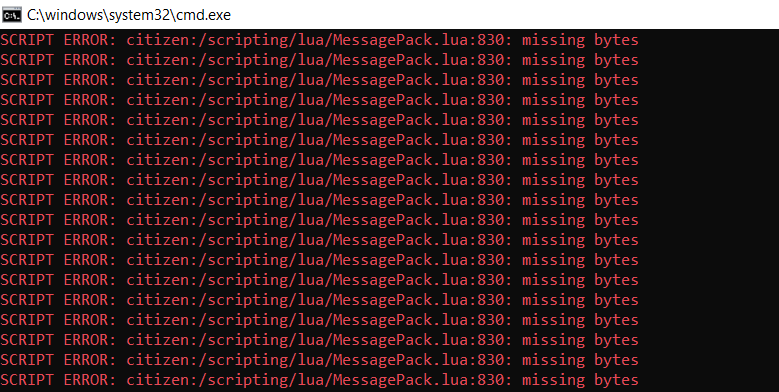 SCRIPT ERROR: citizen:/scripting/lua/MessagePack.lua:830 on my server - Server Discussion - Cfx ...