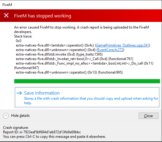 Please help, FiveM has stopped working error - FiveM Client Support ...