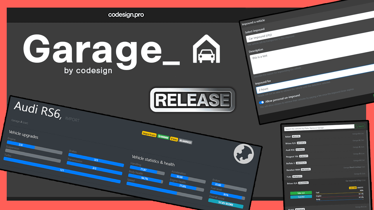[PAID] Codesign Vehicle Garage - Releases - Cfx.re Community