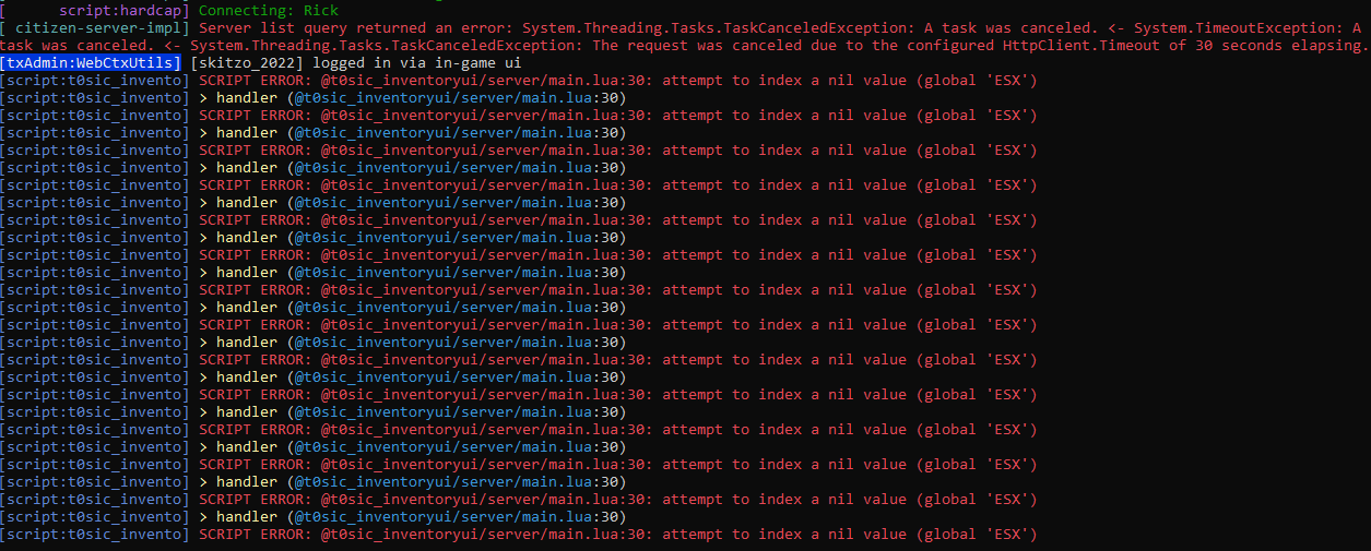 Script Error - ES/ESX - Cfx.re Community