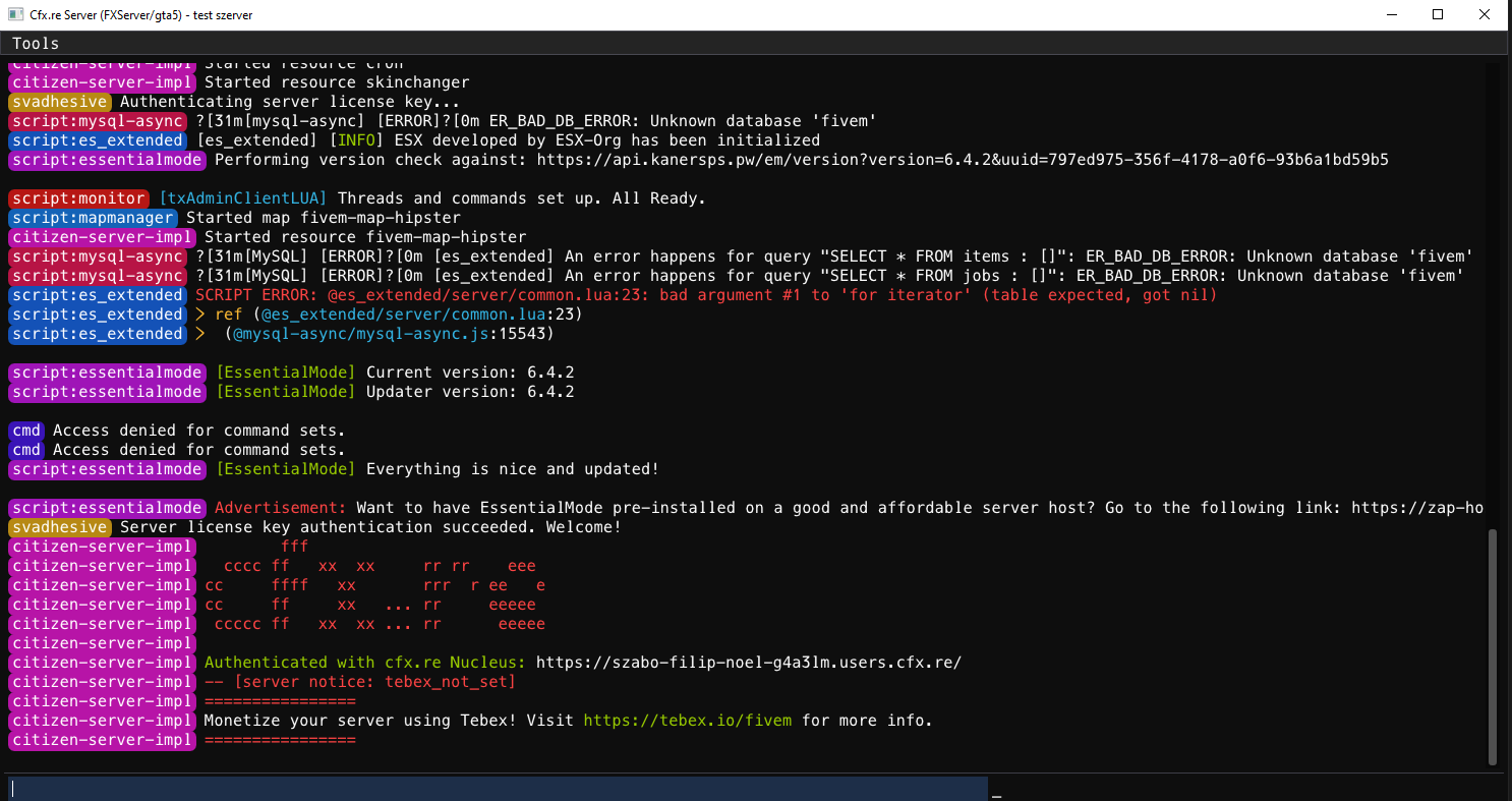Can't find es_extended - ES/ESX - Cfx.re Community