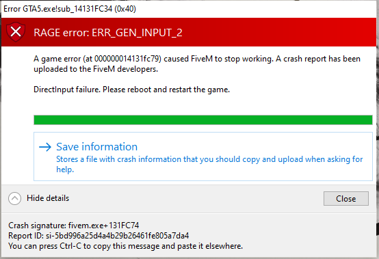 Error (ERR_GEN_INPUT_2) and steam registry path error - FiveM Client ...