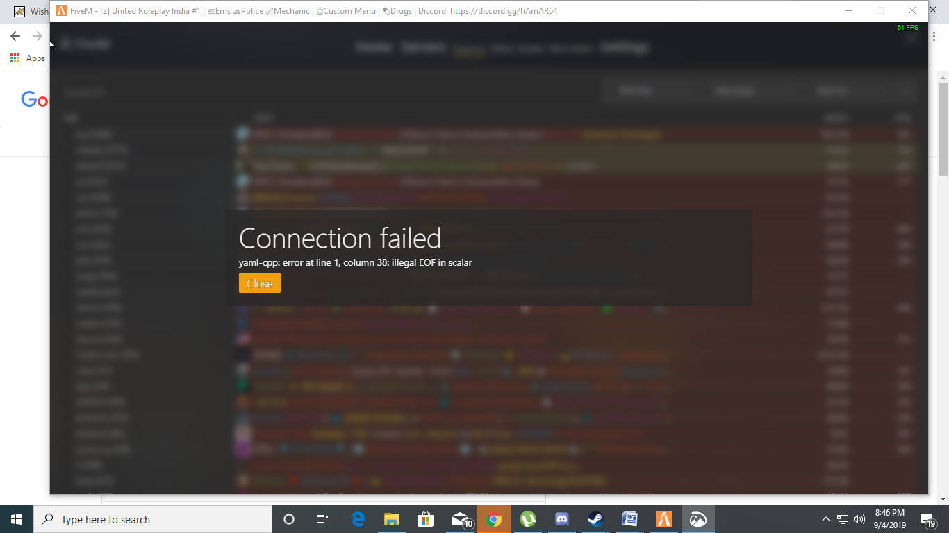 Connection issue yaml-cpp - Server Discussion - Cfx.re Community Connection issue yaml-cpp - Server Discussion - Cfx.re Community