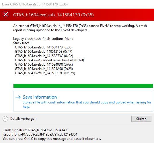 Crash in parts in the map ( GTA5_b1604.exe!sub_1415B4170 (0x35 ...