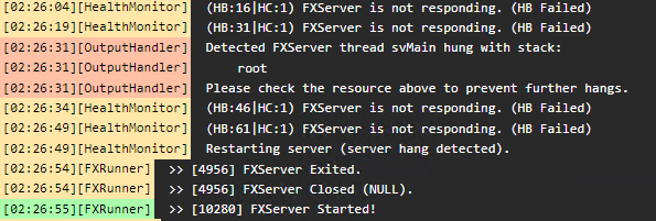 Detected FXServer thread svMain hung with stack: - Server Discussion - Cfx.re Community