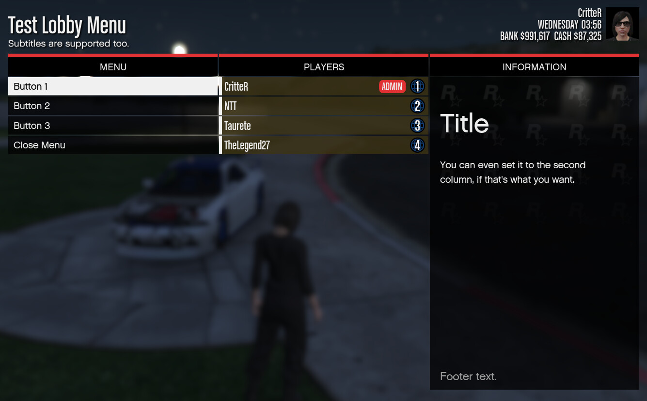 [FREE] Lobby style menu framework - Page 2 - FiveM Releases - Cfx.re ...