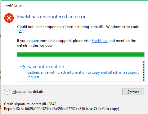Unable to install properly windows error 127 - FiveM Client Support - Cfx.re Community
