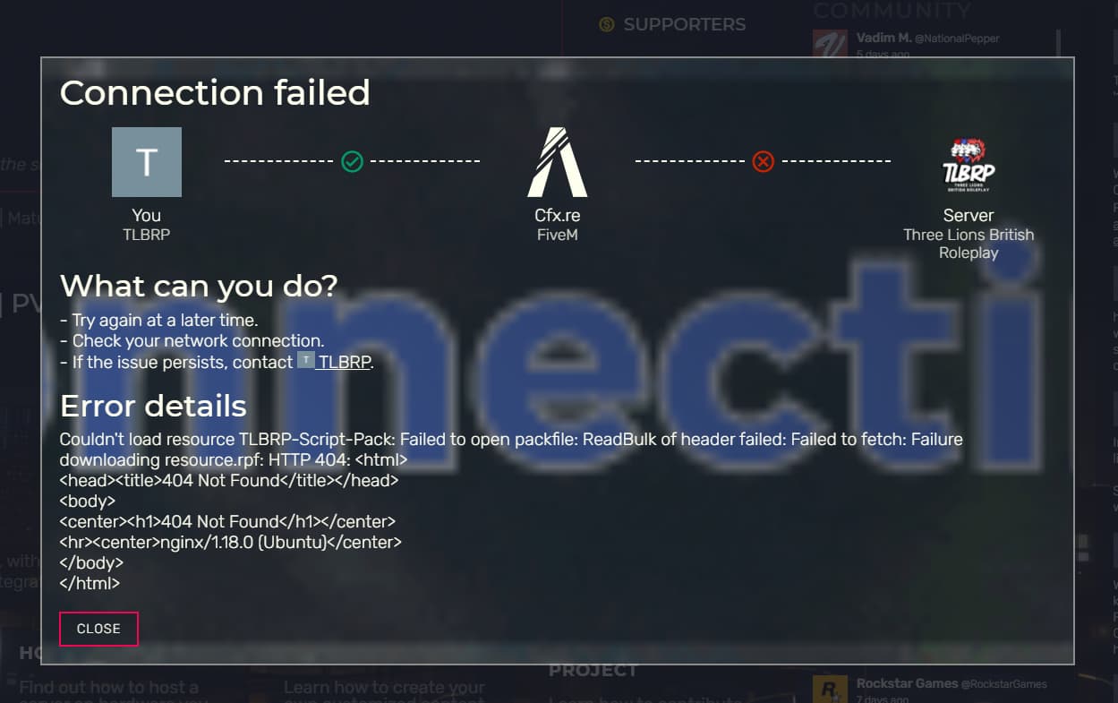 Reverse Proxy Error - ES/ESX - Cfx.re Community
