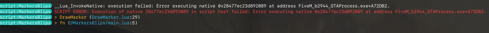 Error in console fivem from drawMarker - Discussion - Cfx.re Community