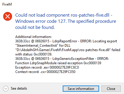 FiveM crash with code 127 - FiveM Client Support - Cfx.re Community