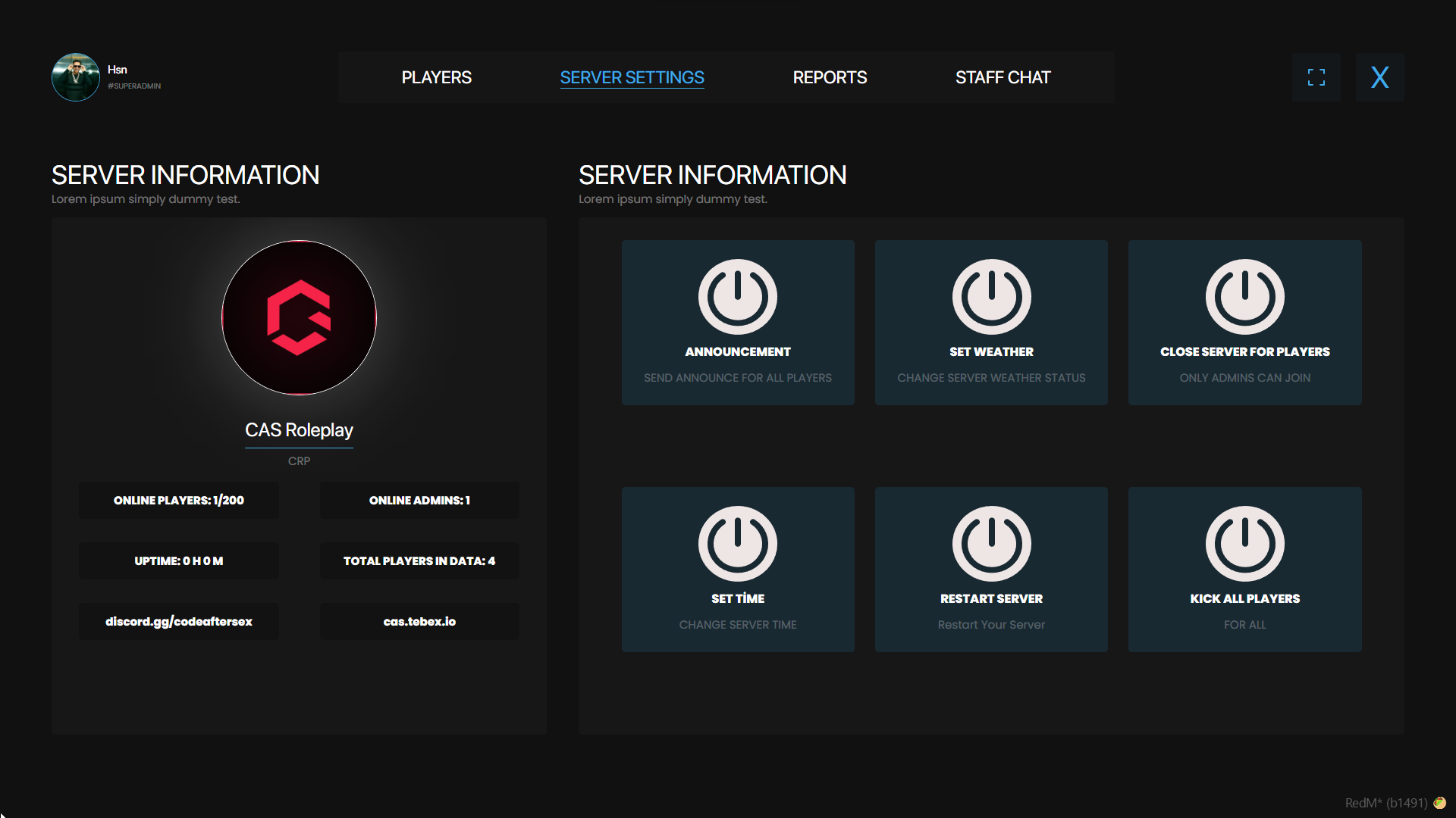 [RSG AVAILABLE & VORP] Code After S*x Advanced Admin Menu V2 (Discord Perms, Commands, Reports ...