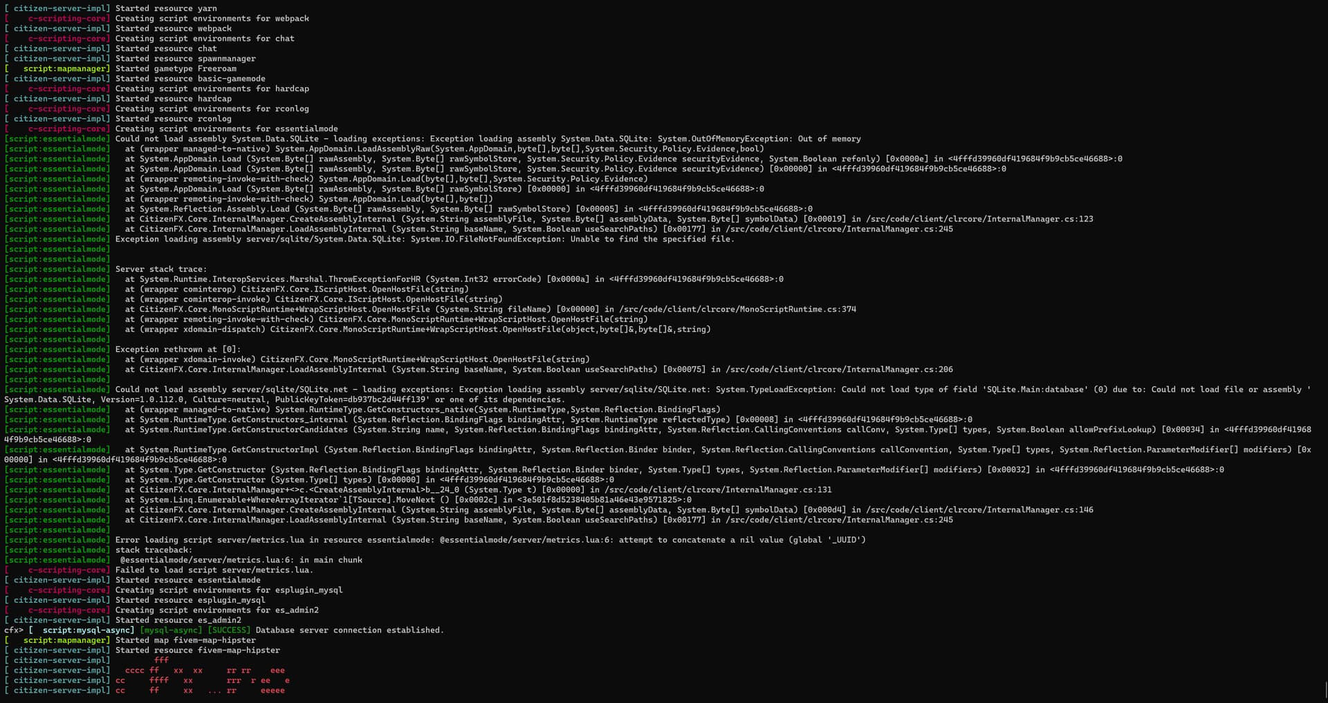 Essentialmode bug clean install - ES/ESX - Cfx.re Community