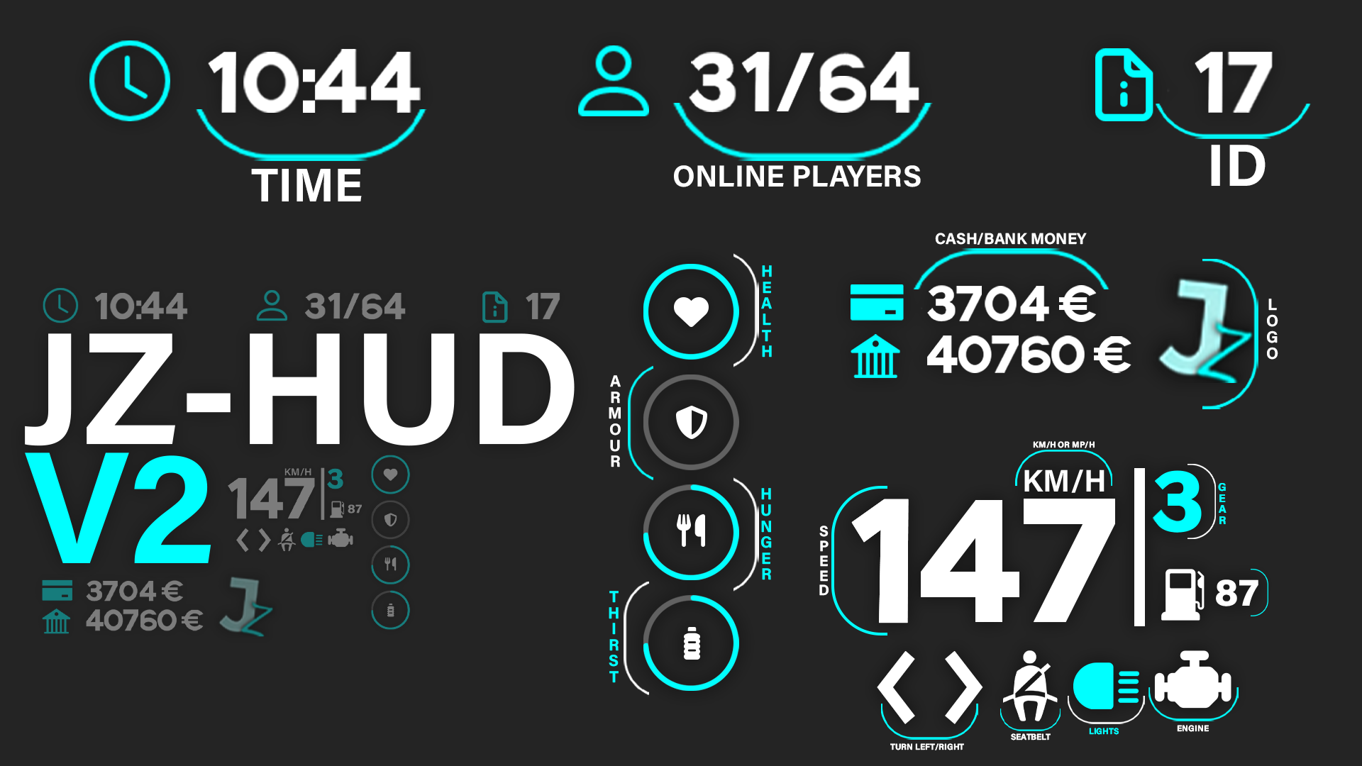 [PAID] [RELEASE] [ESX/QBCORE] jz-hudv2 | V2 hud version, esx/qbcore ...