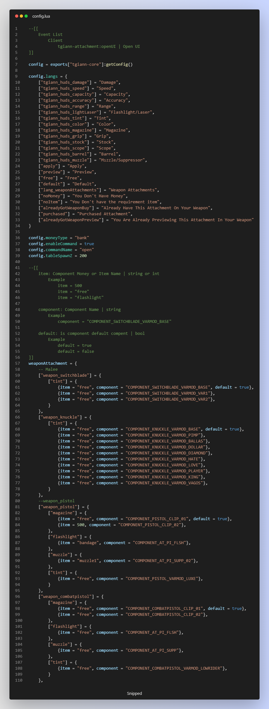 TGIANN Weapon Attachment (COD inspired) - FiveM Releases - Cfx.re Community