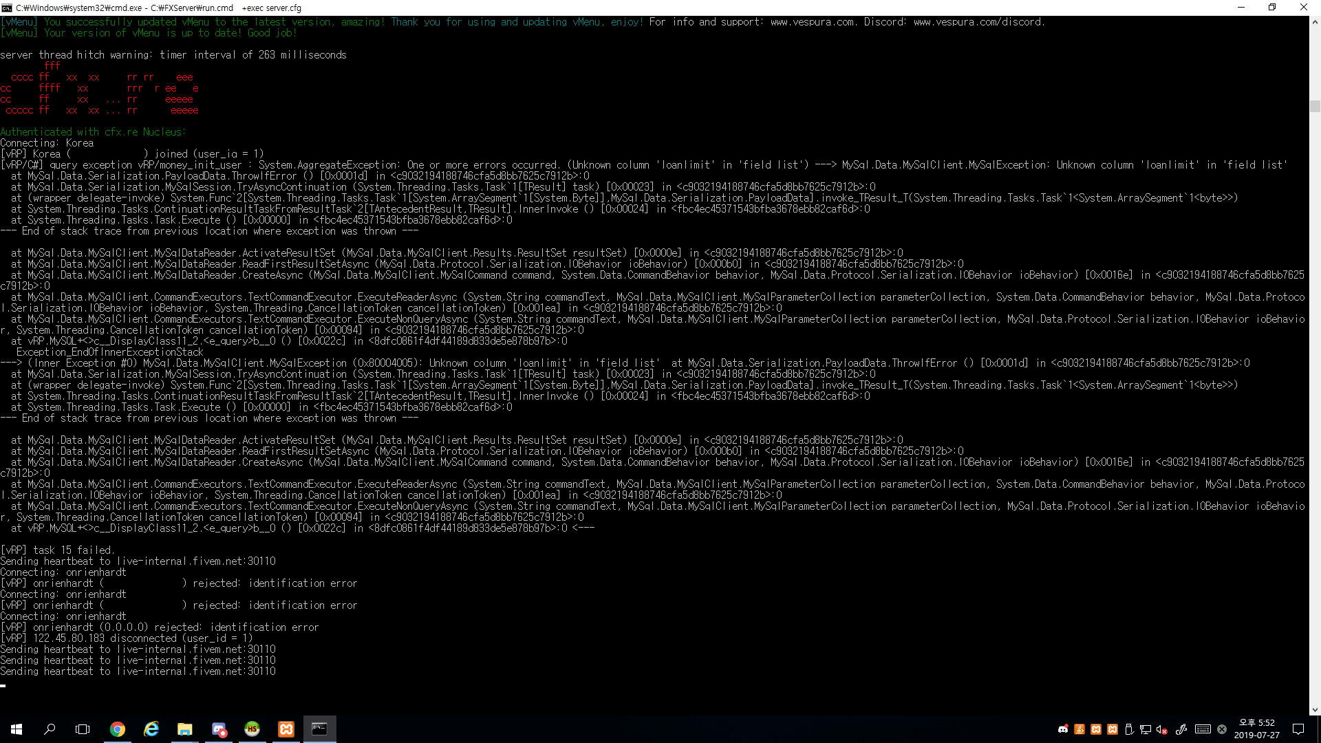 FiveM Server mysql error how do fix - Resource Support - Cfx.re Community