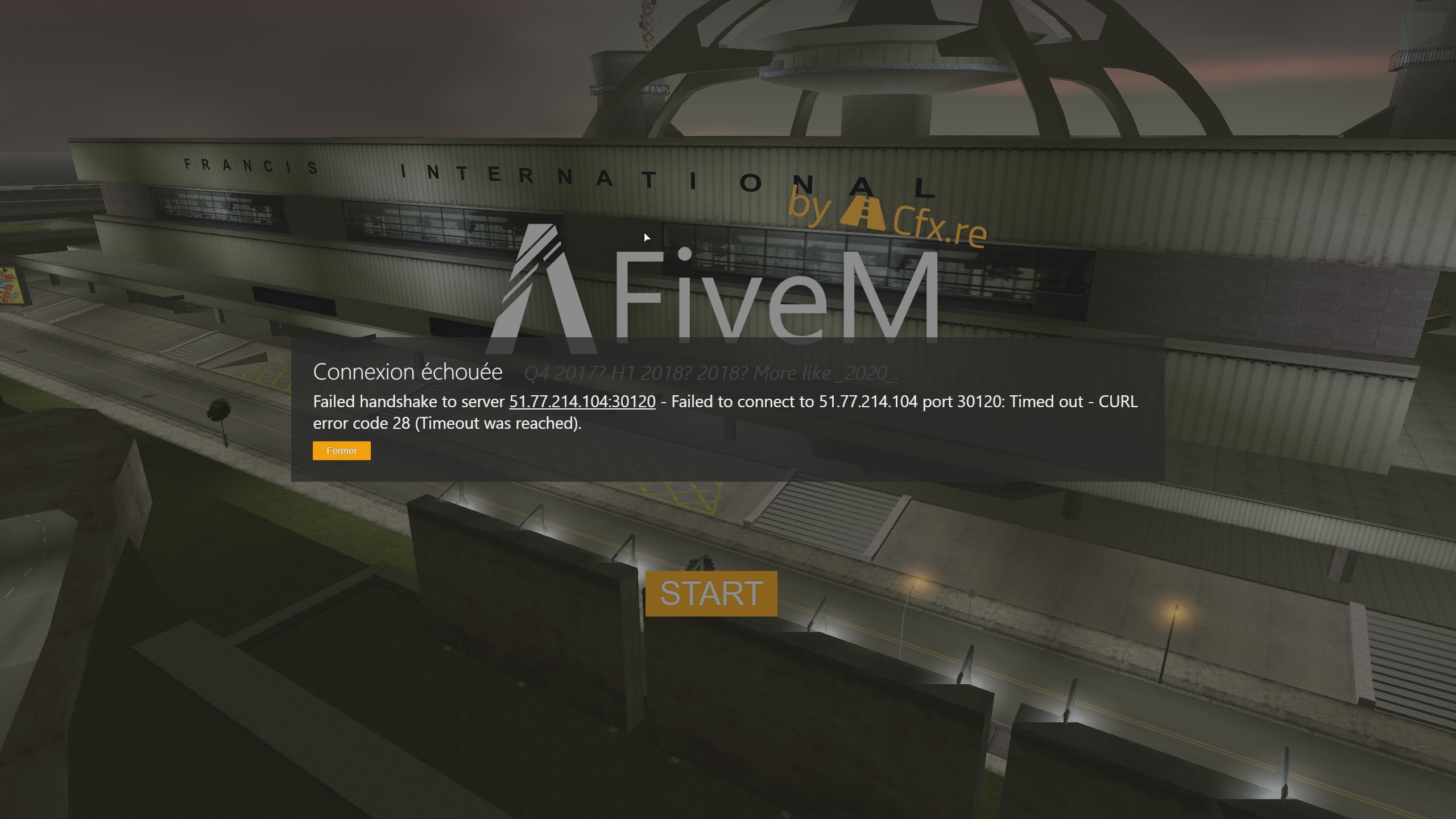 [HELP] Fail Handshake (CURL error code 28) - FiveM Client Support - Cfx.re Community