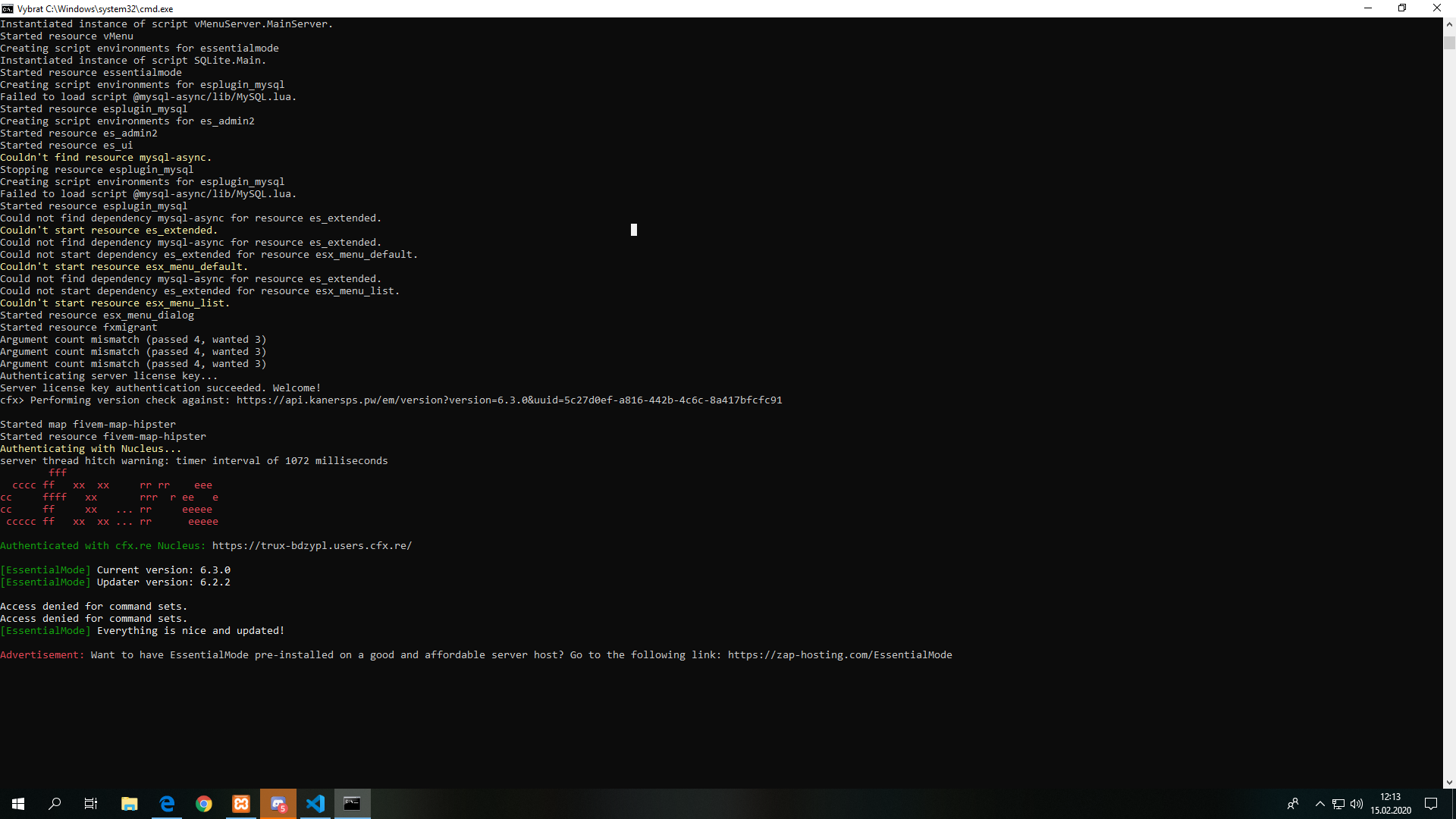 Couldn't start resource es_extended help plss - ES/ESX - Cfx.re Community Couldn't start resource es_extended help plss - ES/ESX - Cfx.re Community