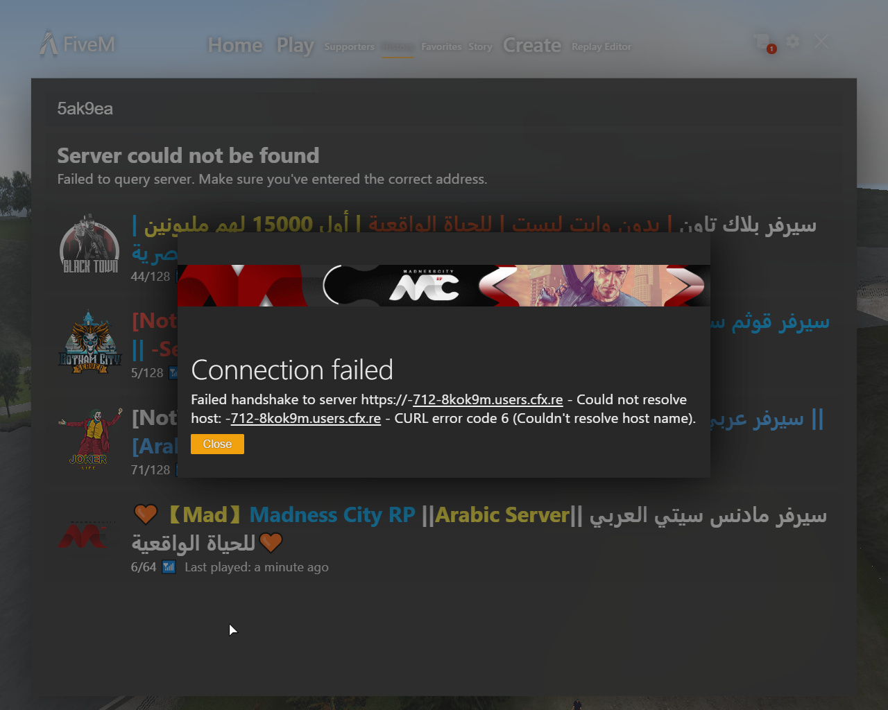 Curl Error Code 6 Fivem Client Support Cfx Re Community