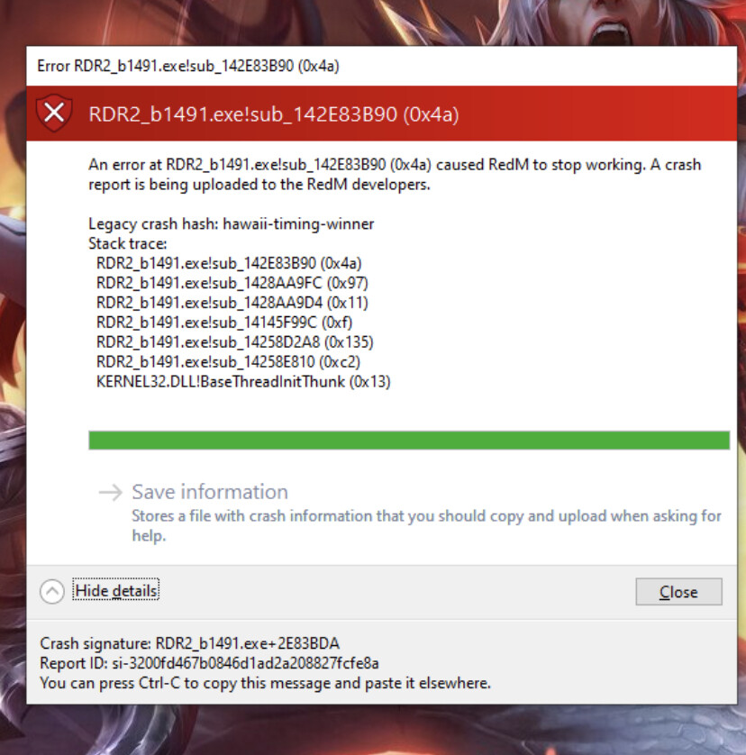 Game Crashes at Character Select . - RedM Client Support - Cfx.re Community
