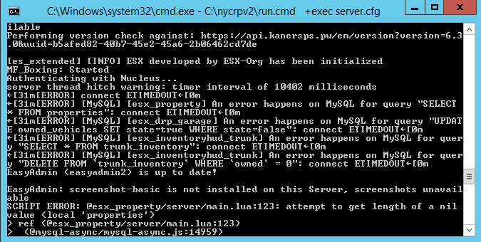 Updated Esx Essentialmode Mysql Async Async And Now My Db Is Not